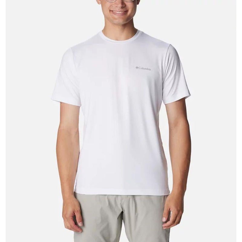 Columbia Tech Trail Crew Neck II Erkek Tişört,Beyaz