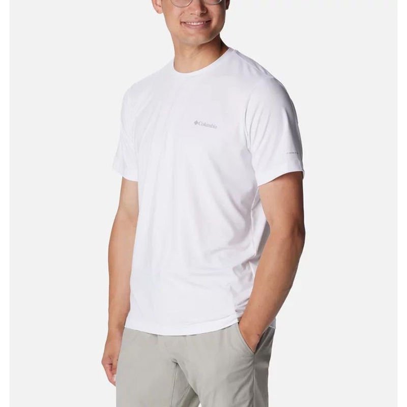 Columbia Tech Trail Crew Neck II Erkek Tişört,Beyaz